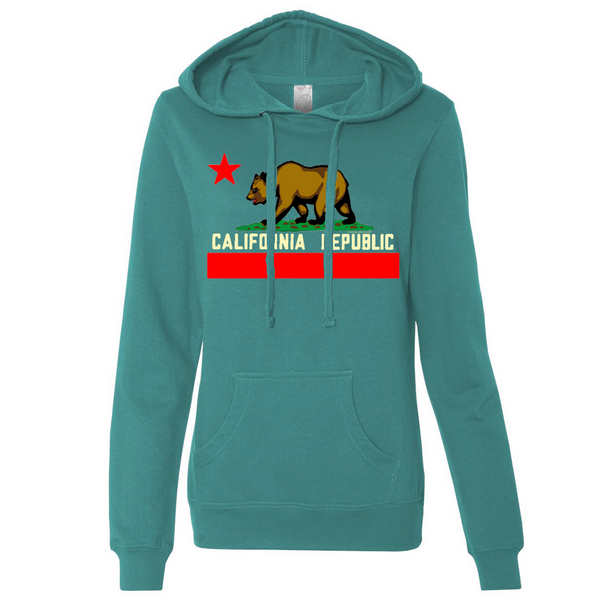 California State Flag Borderless Ladies Lightweight Fitted Hoodie ...