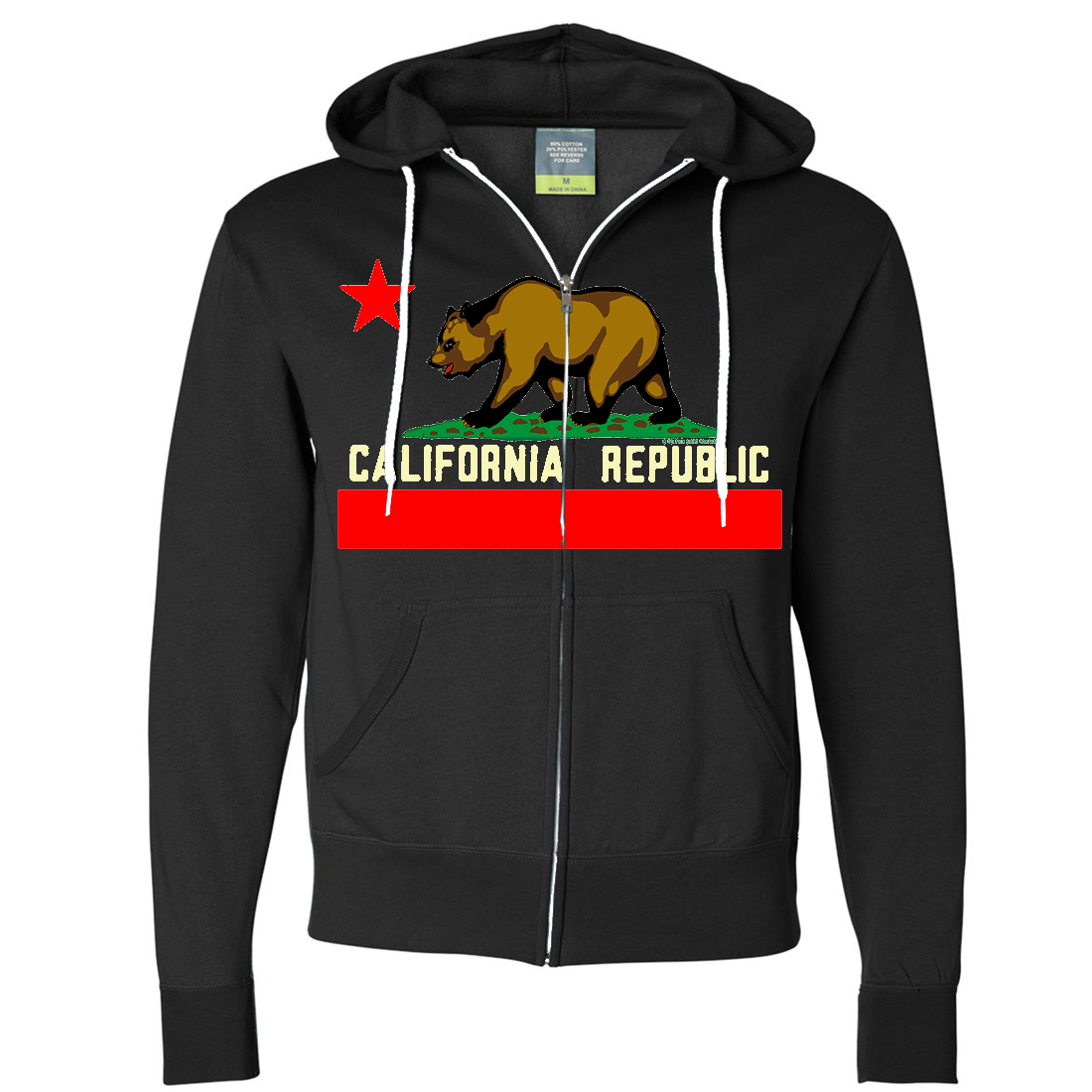 California State Flag Borderless Zip-Up Hoodie - California Republic ...
