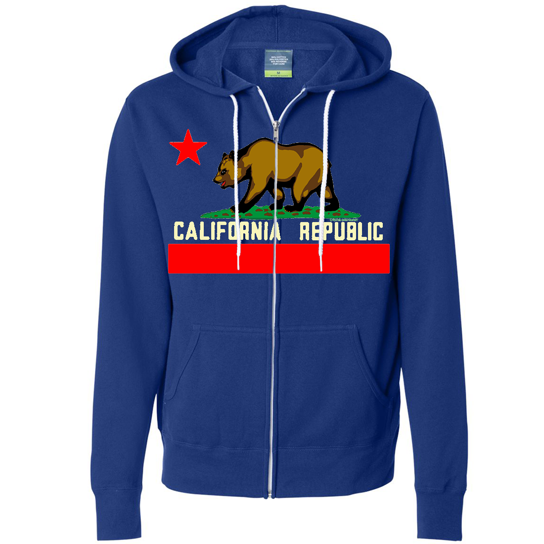 California State Flag Borderless Zip-Up Hoodie - California Republic ...