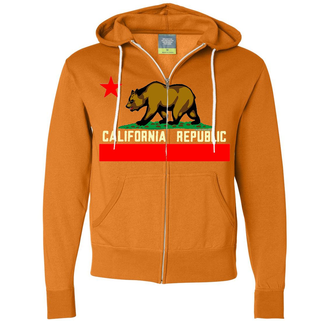 California State Flag Borderless Zip-Up Hoodie - California Republic ...