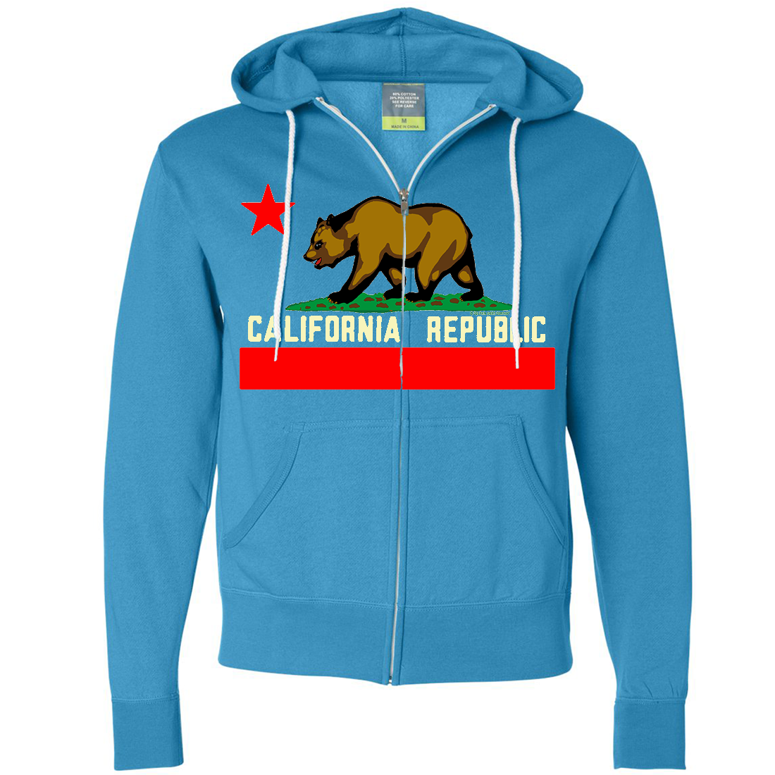 California State Flag Borderless Zip-Up Hoodie - California Republic ...