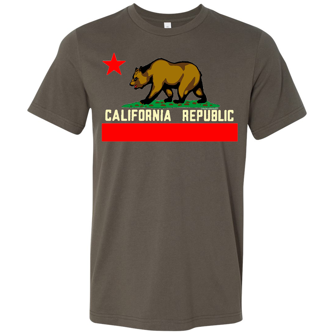 California State Flag Borderless Asst Colors Mens Lightweight Fitted T ...