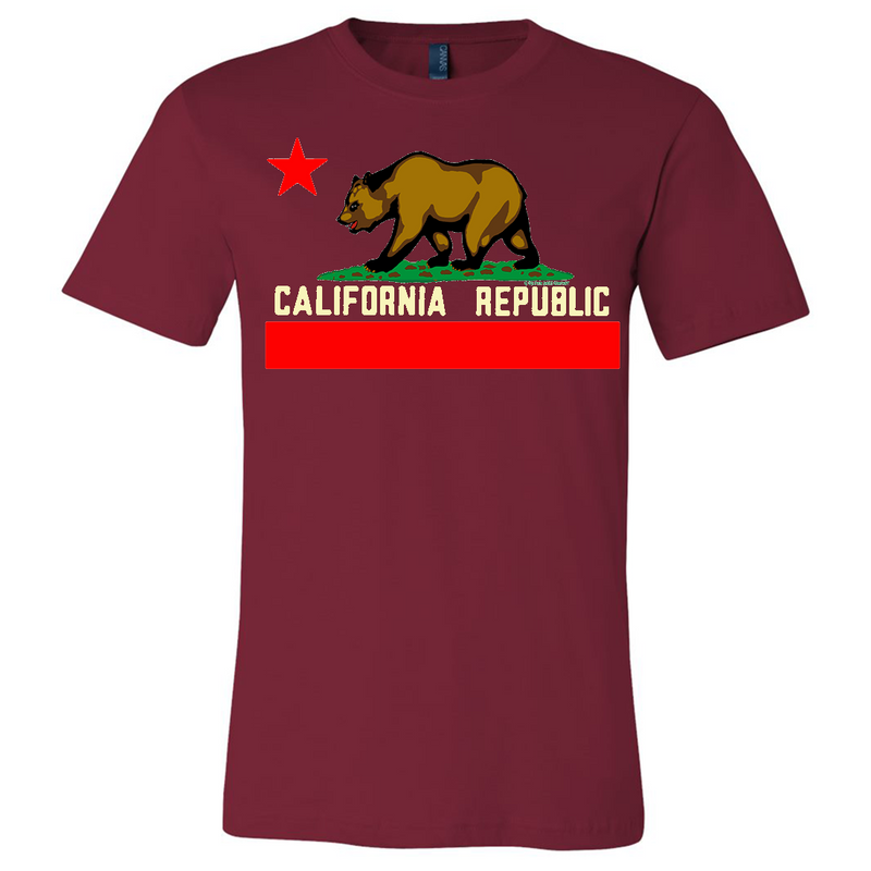 California State Flag Borderless Asst Colors Mens Lightweight Fitted T ...