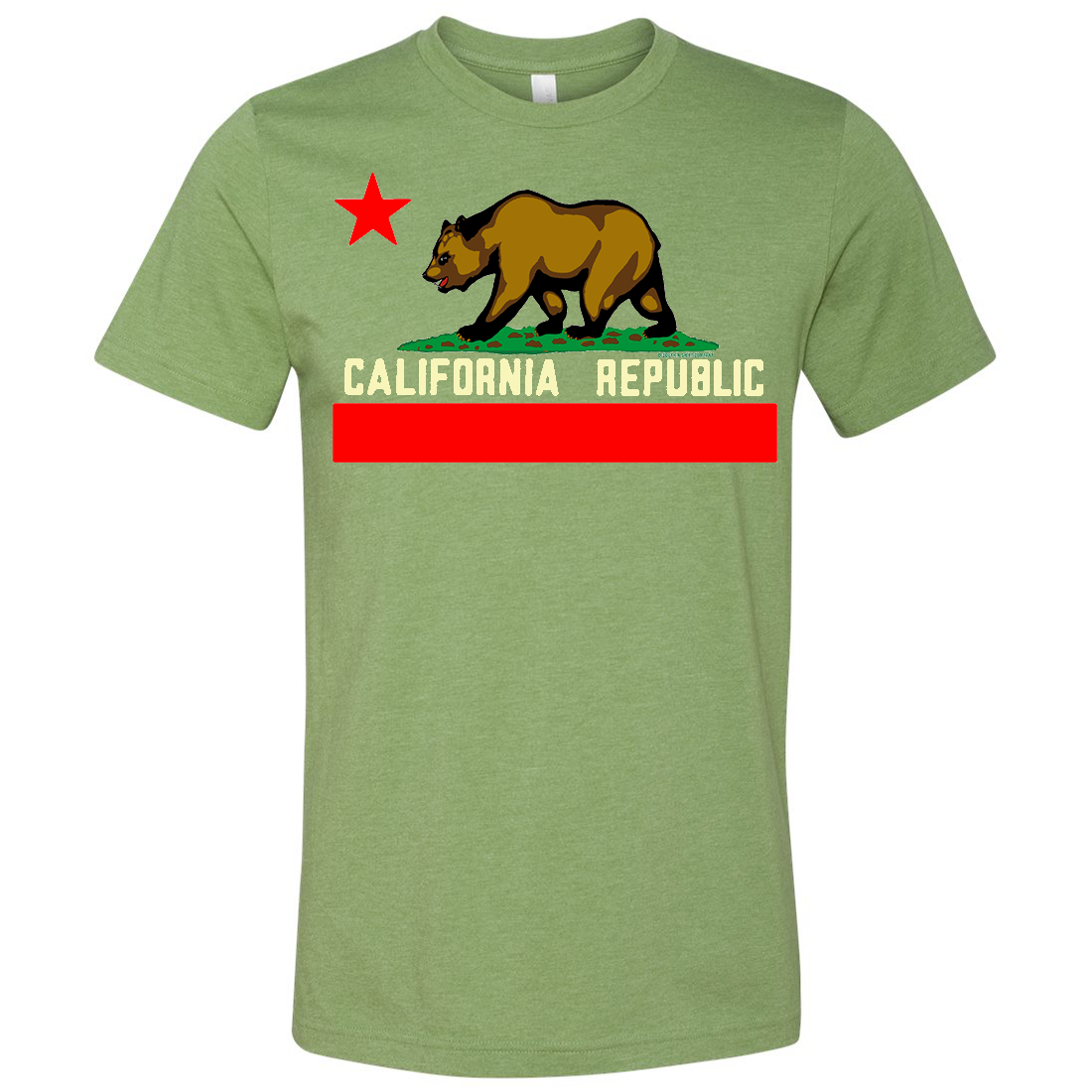 California State Flag Borderless Asst Colors Mens Lightweight Fitted T ...