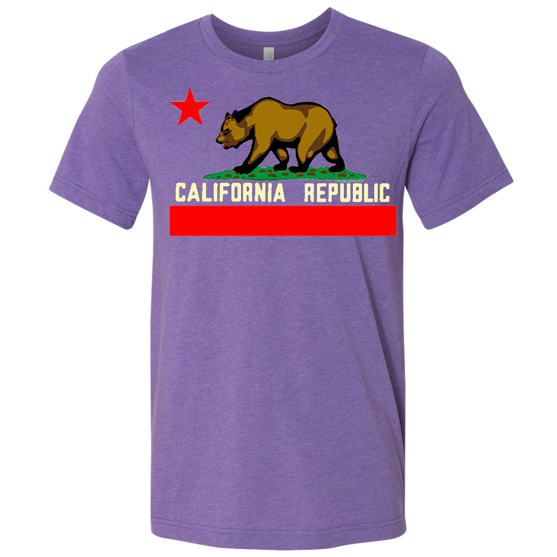 California State Flag Borderless Asst Colors Mens Lightweight Fitted T ...