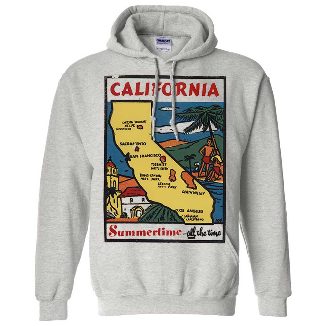 Vintage State Sticker California Sweatshirt Hoodie - California ...