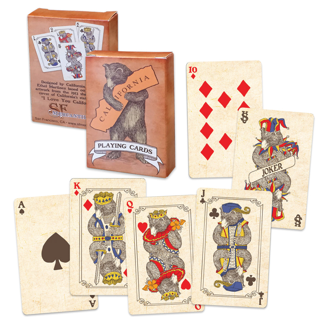 California Bear Hug Playing Cards - California Republic Clothes