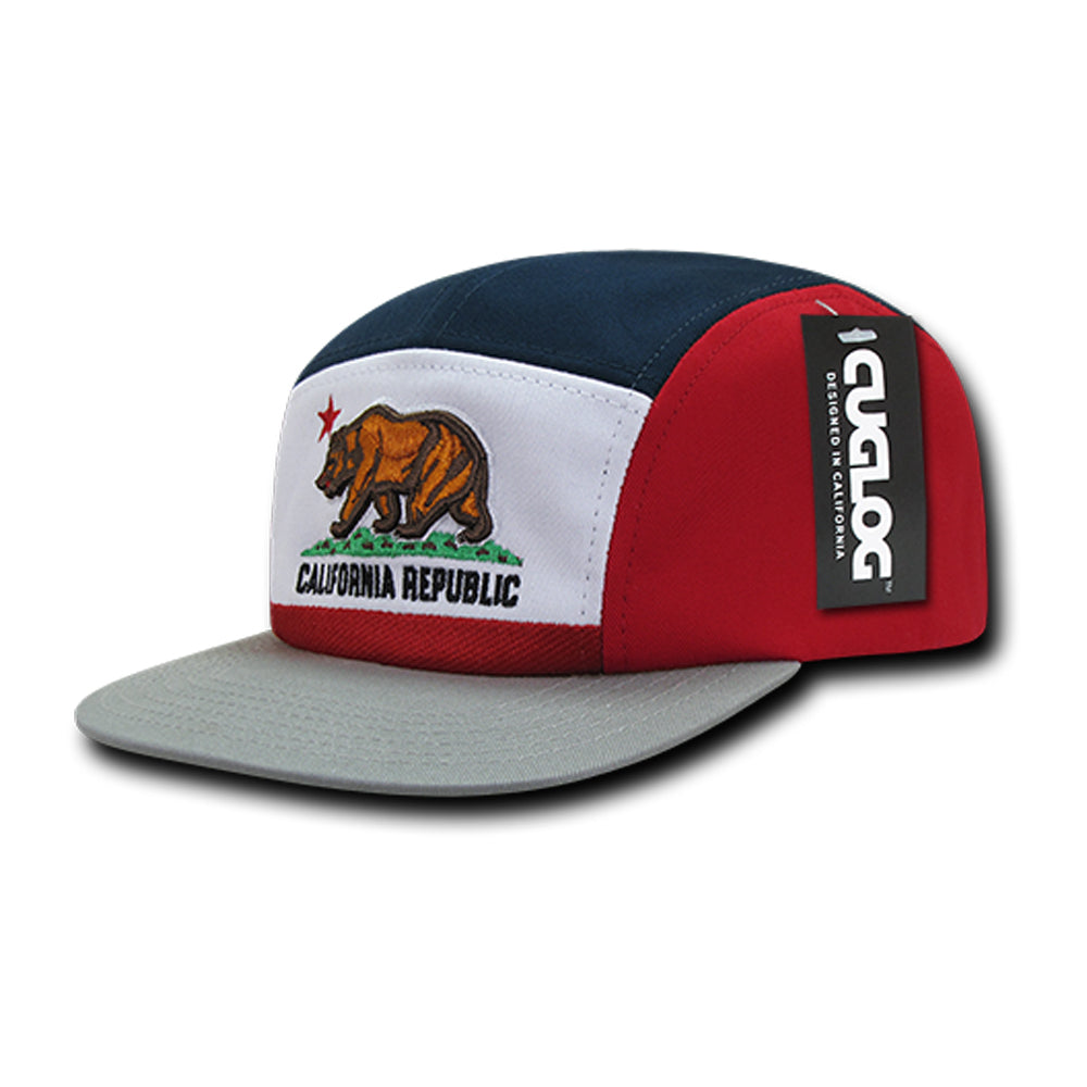 California Republic Five Panel Racer Cap in Red Navy - California ...