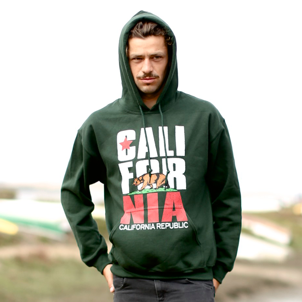 California Flag Retro Bold Text Sweatshirt Hoodie - California Republic ...