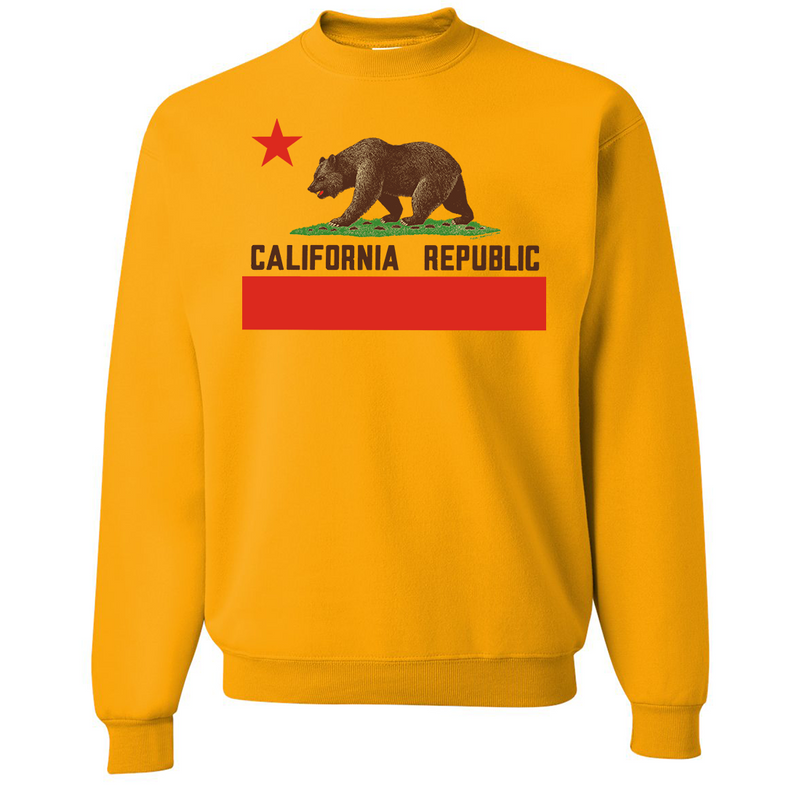 Don Pimentel California Republic Bear Flag Brown Text Crewneck Sweatsh ...