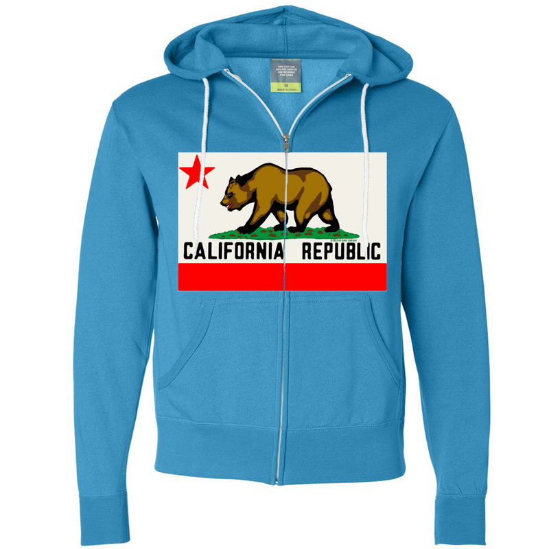 California Republic Original Bear Flag Zip-Up Hoodie - California ...