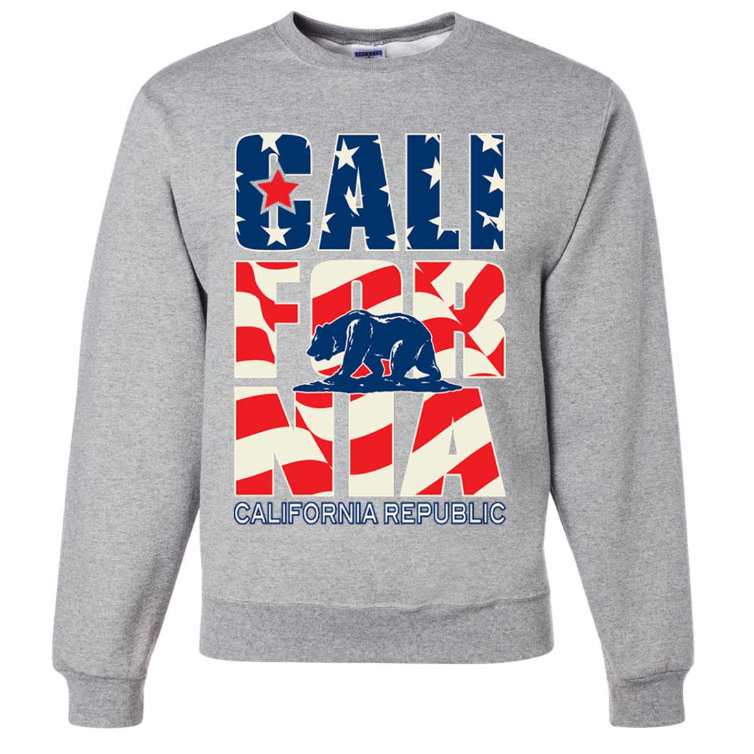 California Republic USA Flag Crewneck Sweatshirt - California Republic ...