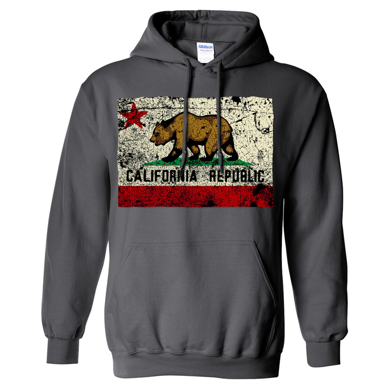 California State Flag Distressed Vintage Asst Colors Hoodie ...