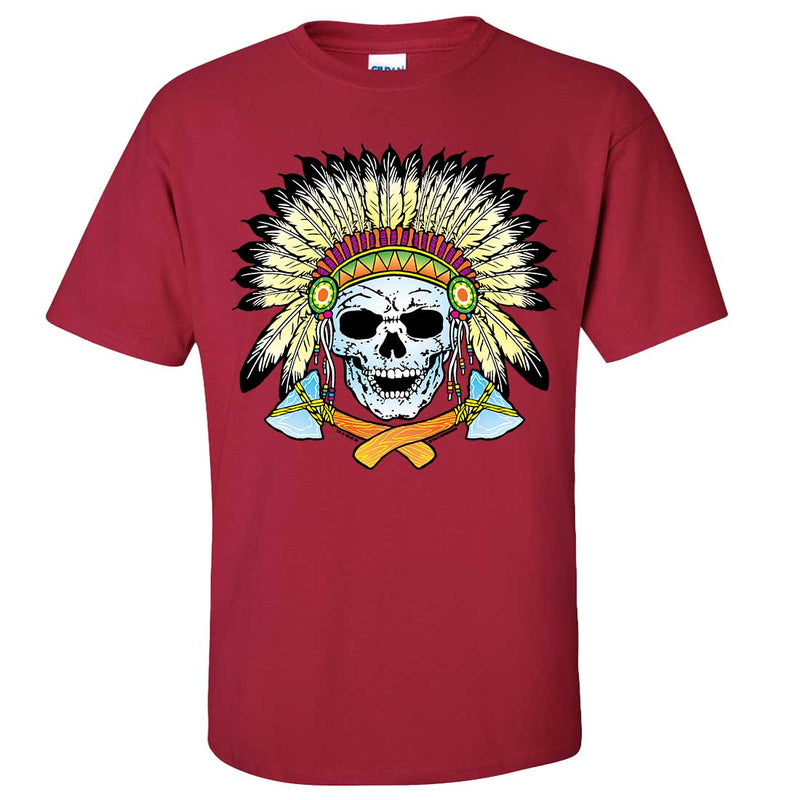 Native American Indian Skeleton Tomahawk Chief Asst Colors T-shirt/tee ...