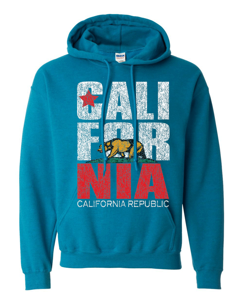 California Flag Retro Bold Text Sweatshirt Hoodie - California Republic ...