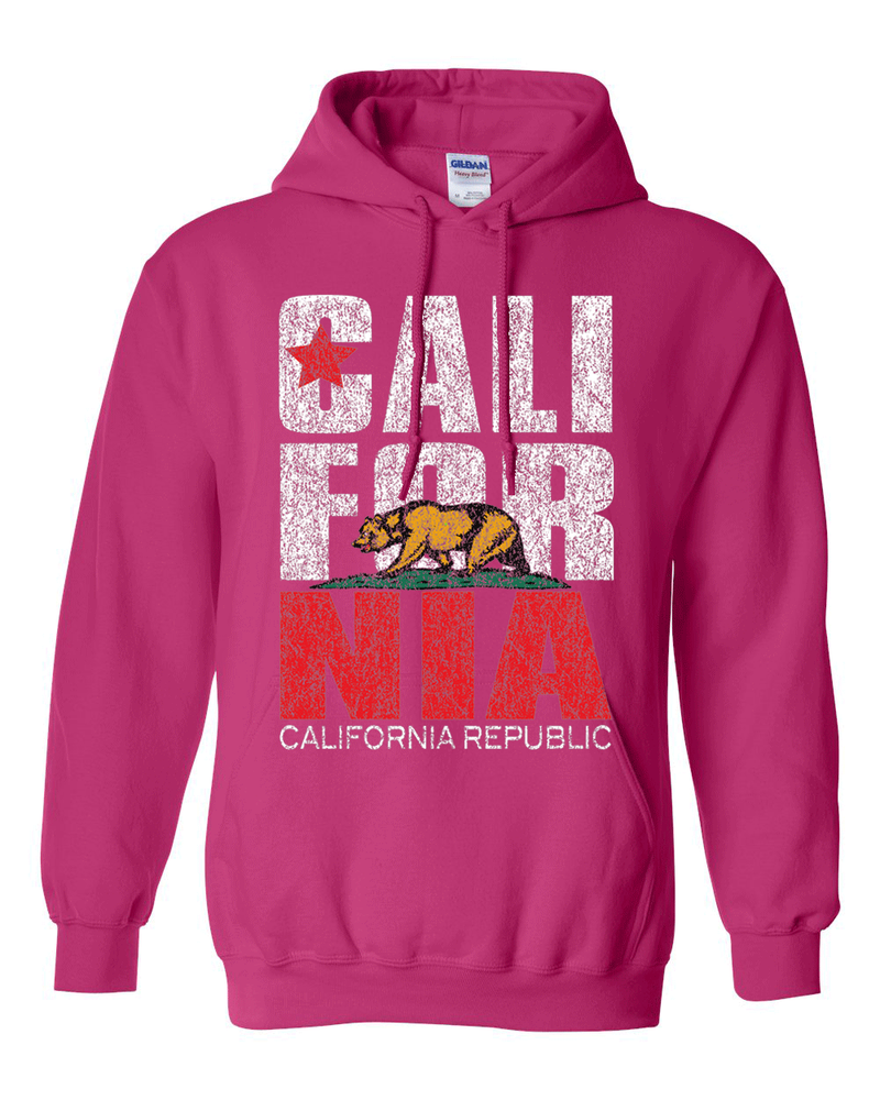 California Flag Retro Bold Text Sweatshirt Hoodie - California Republic ...