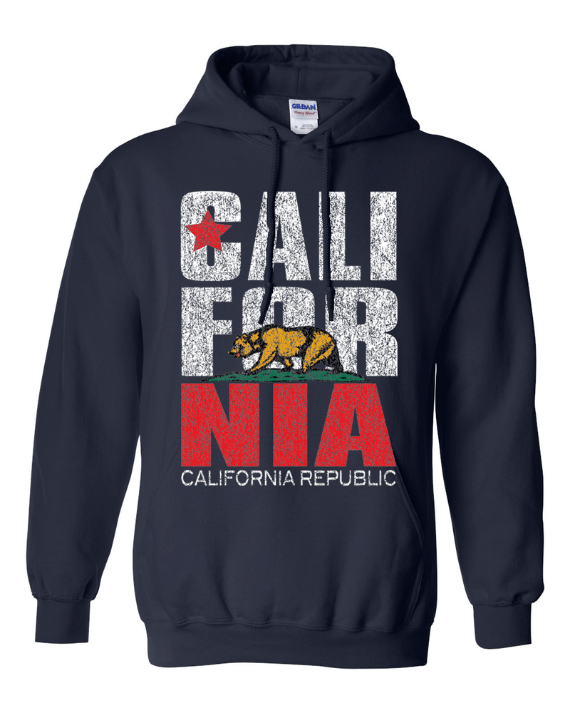 California Flag Retro Bold Text Sweatshirt Hoodie - California Republic ...