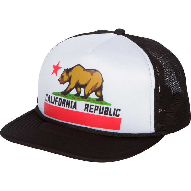 California Republic Flag Flat Bill Snapback Mesh Truckers Cap ...