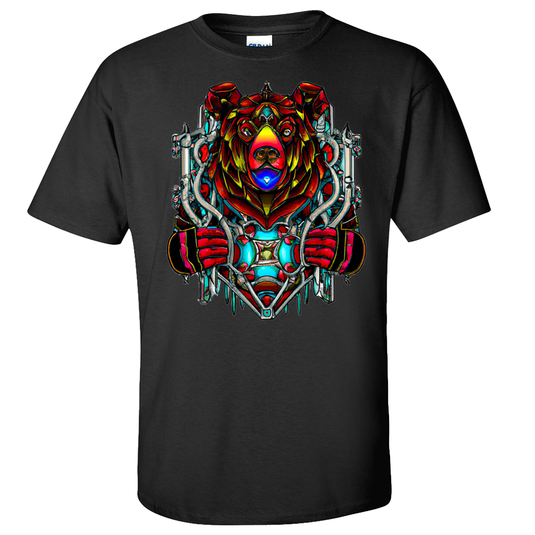 Stained Glass Gothic Cyborg Bear Asst Colors T-shirt/tee - California ...