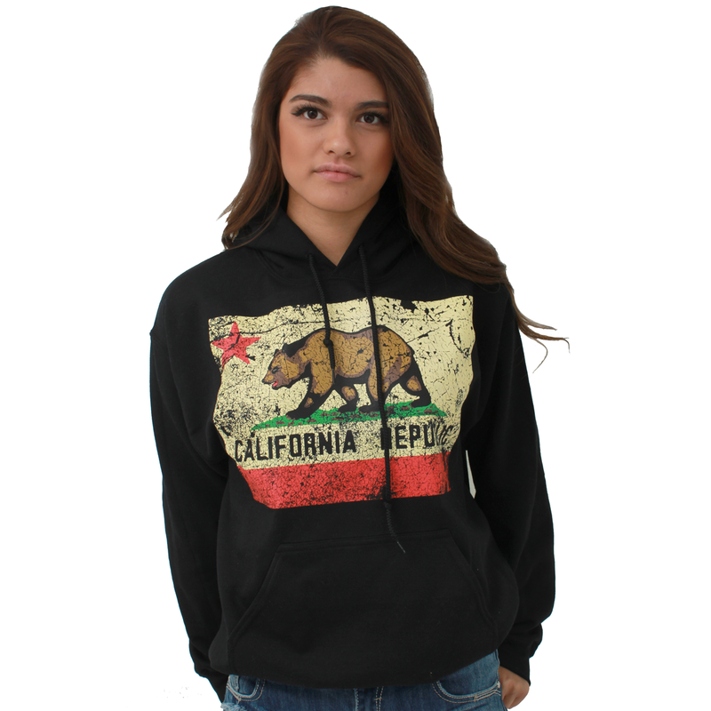 California State Flag Distressed Vintage Asst Colors Hoodie ...